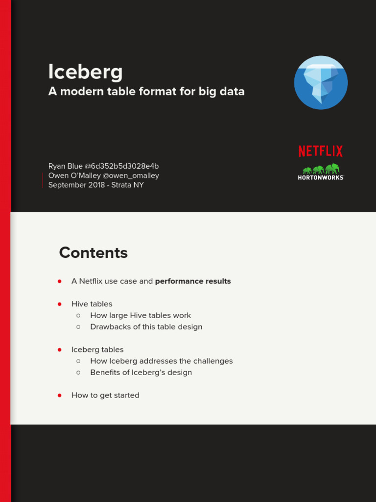 Introducing Iceberg - Tables Designed For Object Stores Presentation ...