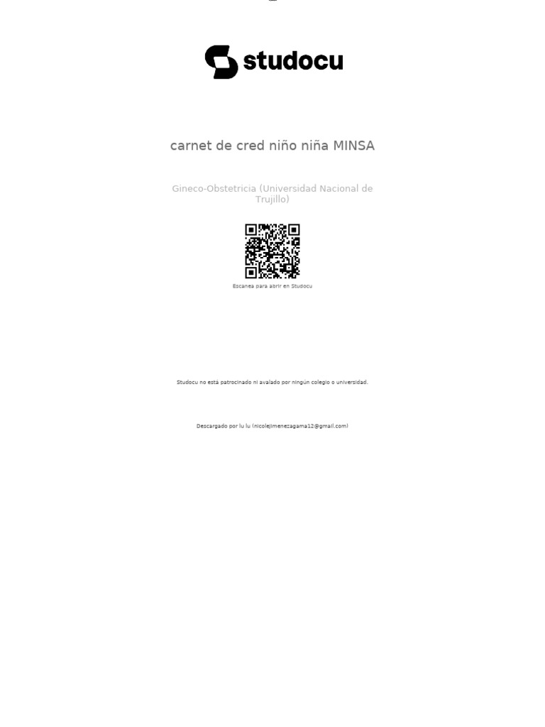 Carnet de Crecimiento y Desarrollo MINSA | PDF | Enfermedades animales ...