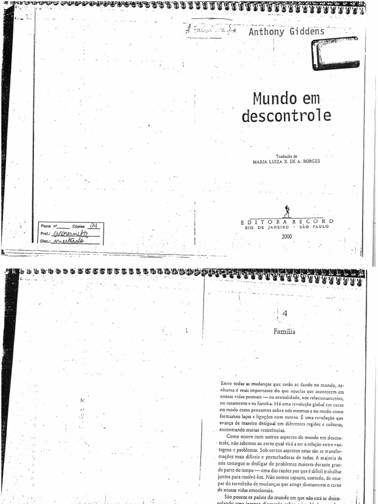 Texto 1 - Anthony Giddens Família | PDF
