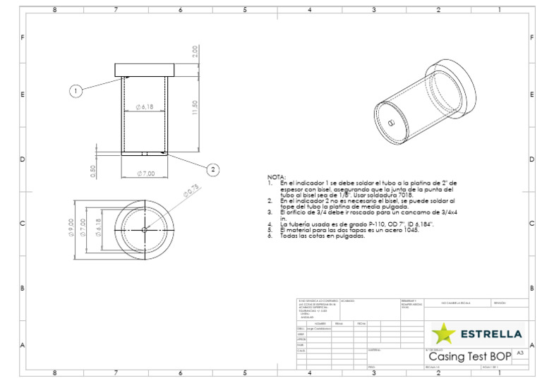 Casing Test BOP Tubular | PDF | Procesos industriales | Materiales