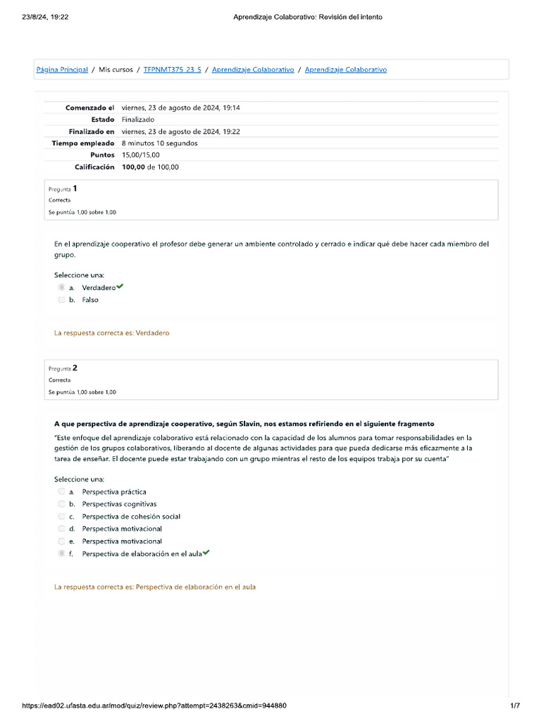 Examen Aprendizaje Colaborativo | PDF