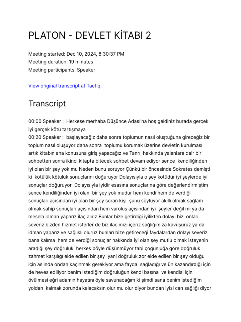 Platon - Devlet Ki̇tabi 2 | PDF