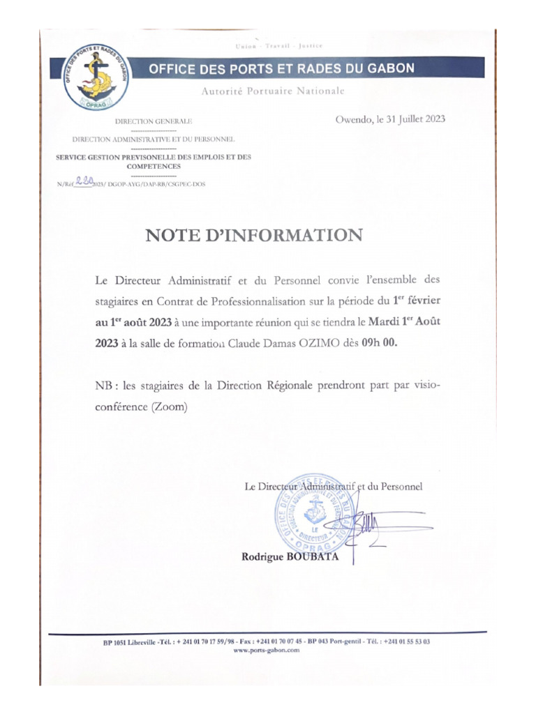 Office Des Ports Et Rades Du Gabon-1 | PDF