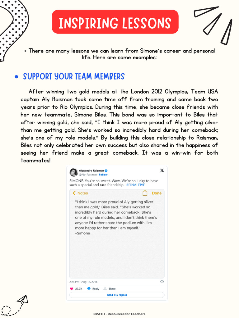 03 Writing Activity and Inspiring Lessons | PDF | Simone Biles | Psychology
