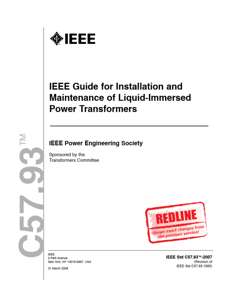IEEE_Std_C57_93_2007_Redline_IEEE | PDF | Transformer | High Voltage