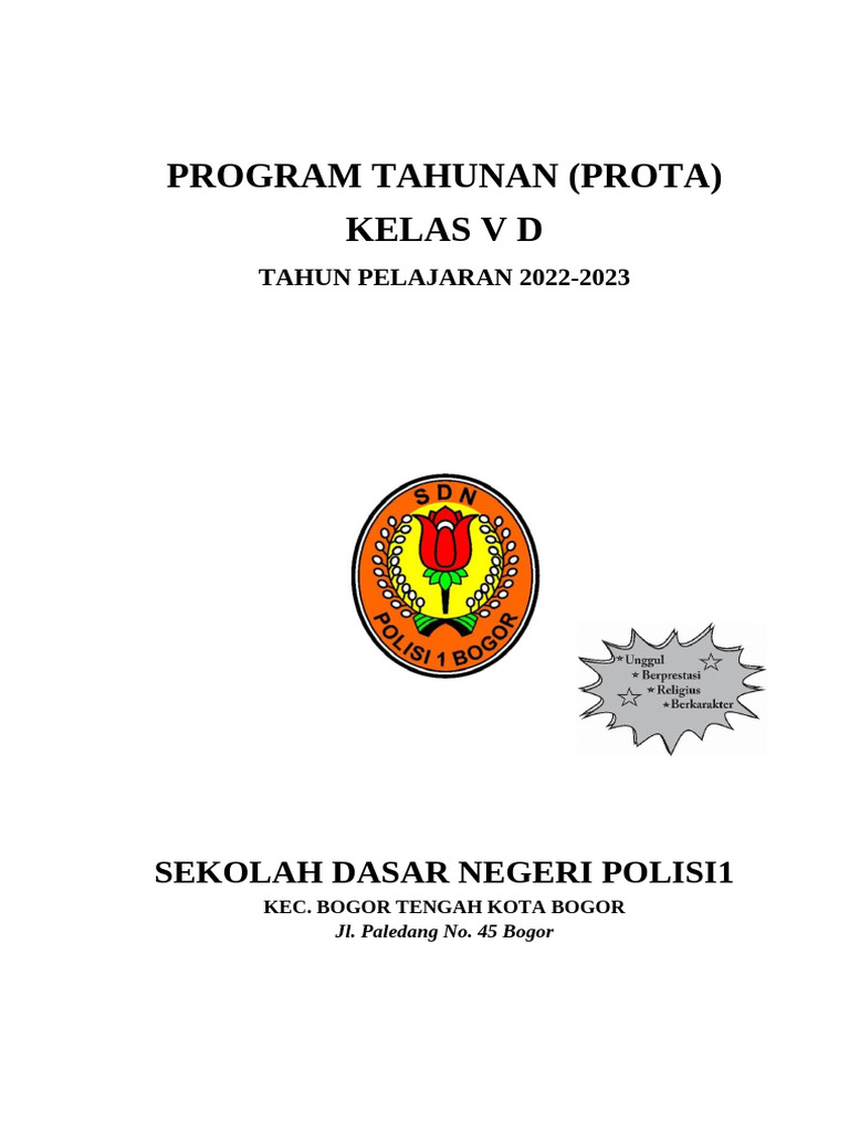 Program Tahunan Kelas 5 D | PDF
