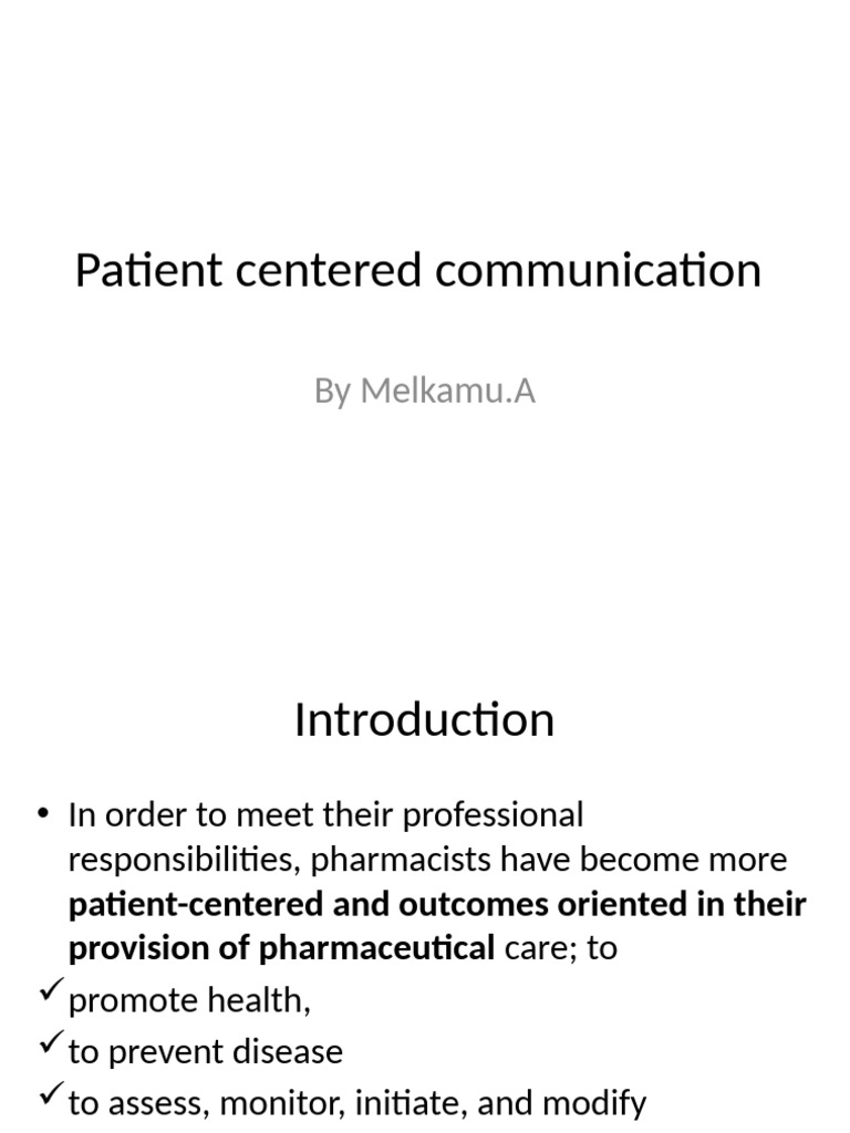 Patient Centered Communication | PDF | Pharmacy | Health Care