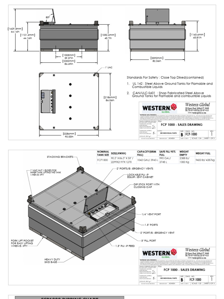 FCP 1000 Diesel Fuel Tank Drawing | PDF