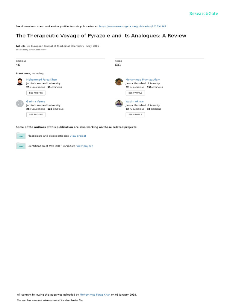 EJMC_Pyrazole | PDF | Ic50 | Enzyme Inhibitor