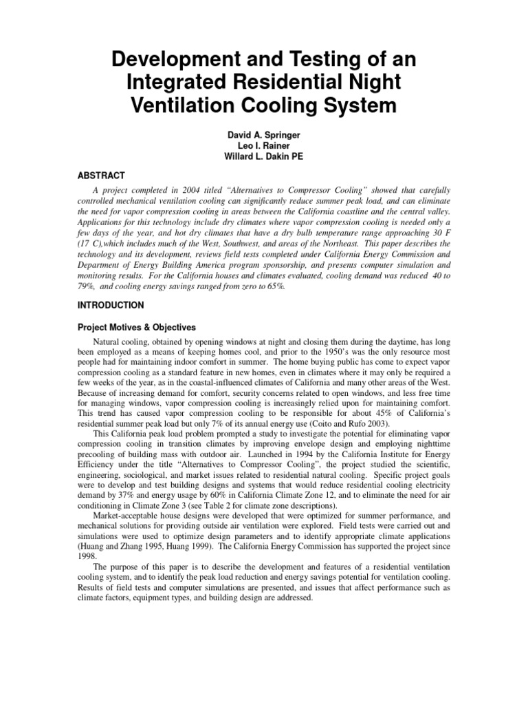 Residential_Ventilation_Cooling_Technolo | PDF | Ventilation ...