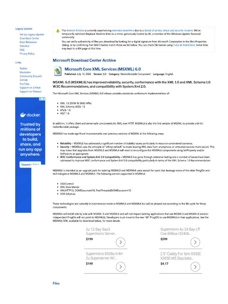 Microsoft Core XML Services (MSXML) 6.0 | PDF Microsoft Core XML Services (MSXML) 6.0 | PDF
