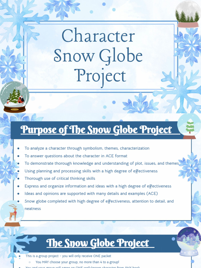 Character Snow Globe Project | PDF | The Chronicles Of Narnia