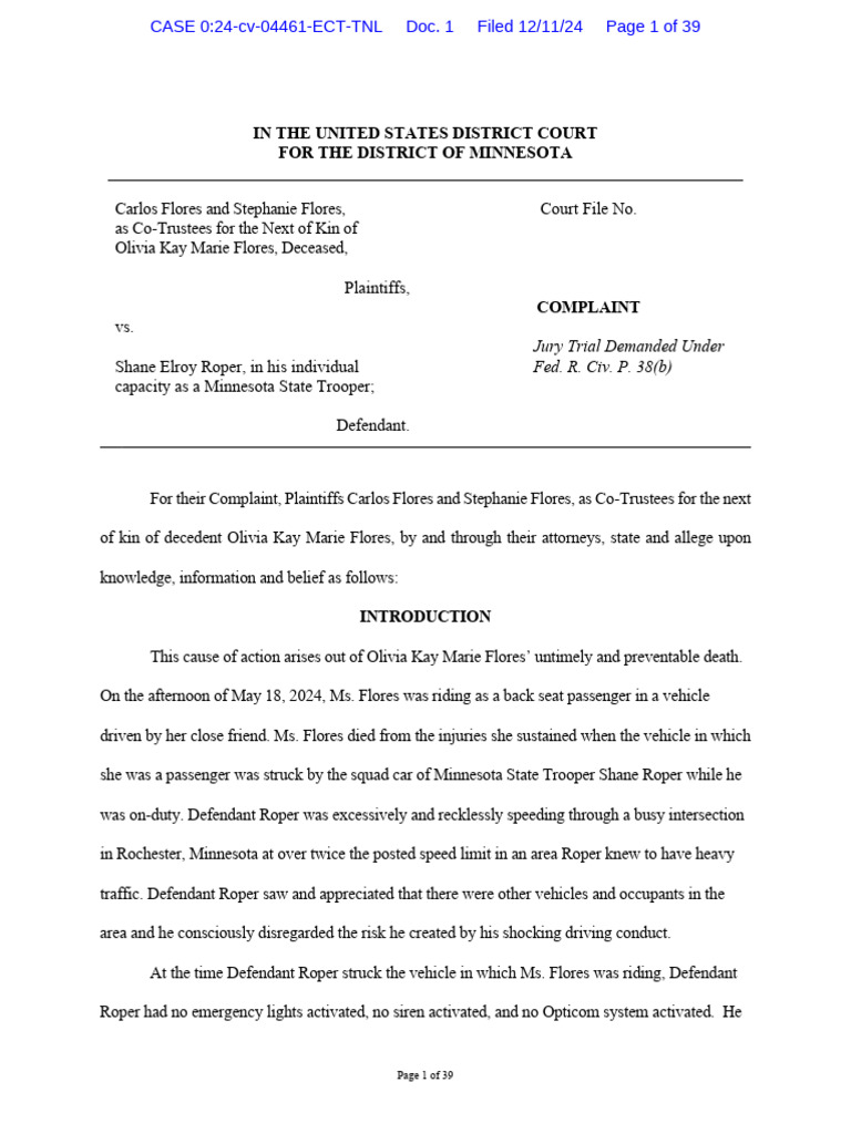 Lawsuit Against Shane Roper | PDF | Police Car | Traffic