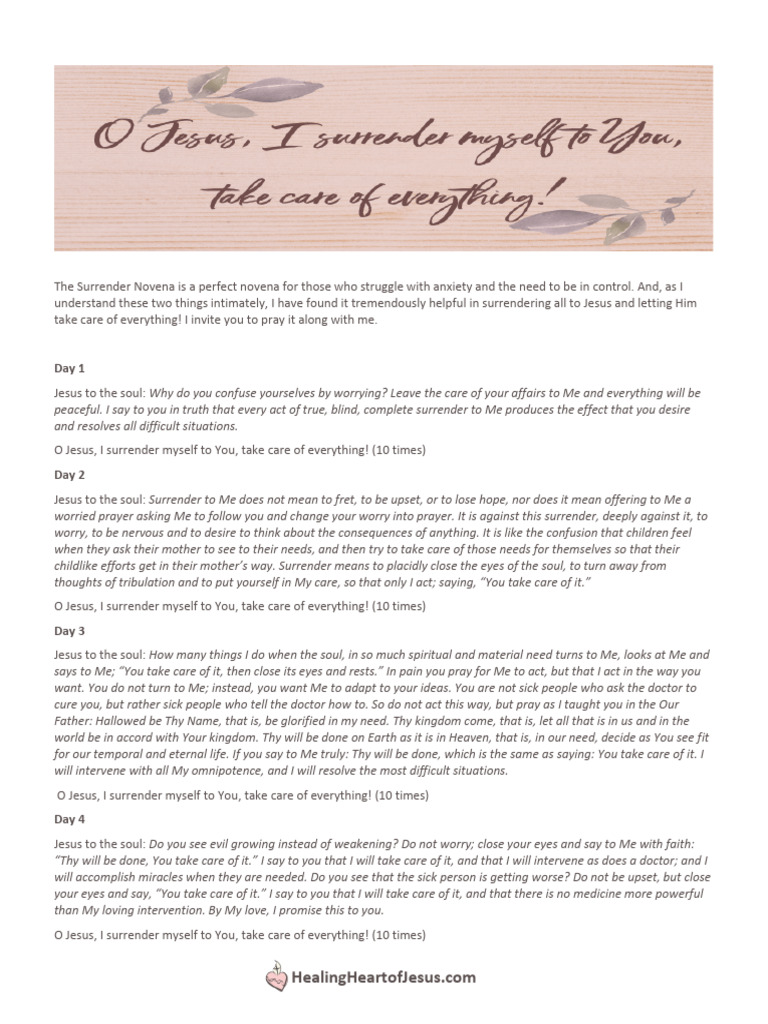 Surrender-Novena | PDF | Mary, Mother Of Jesus | Lord's Prayer