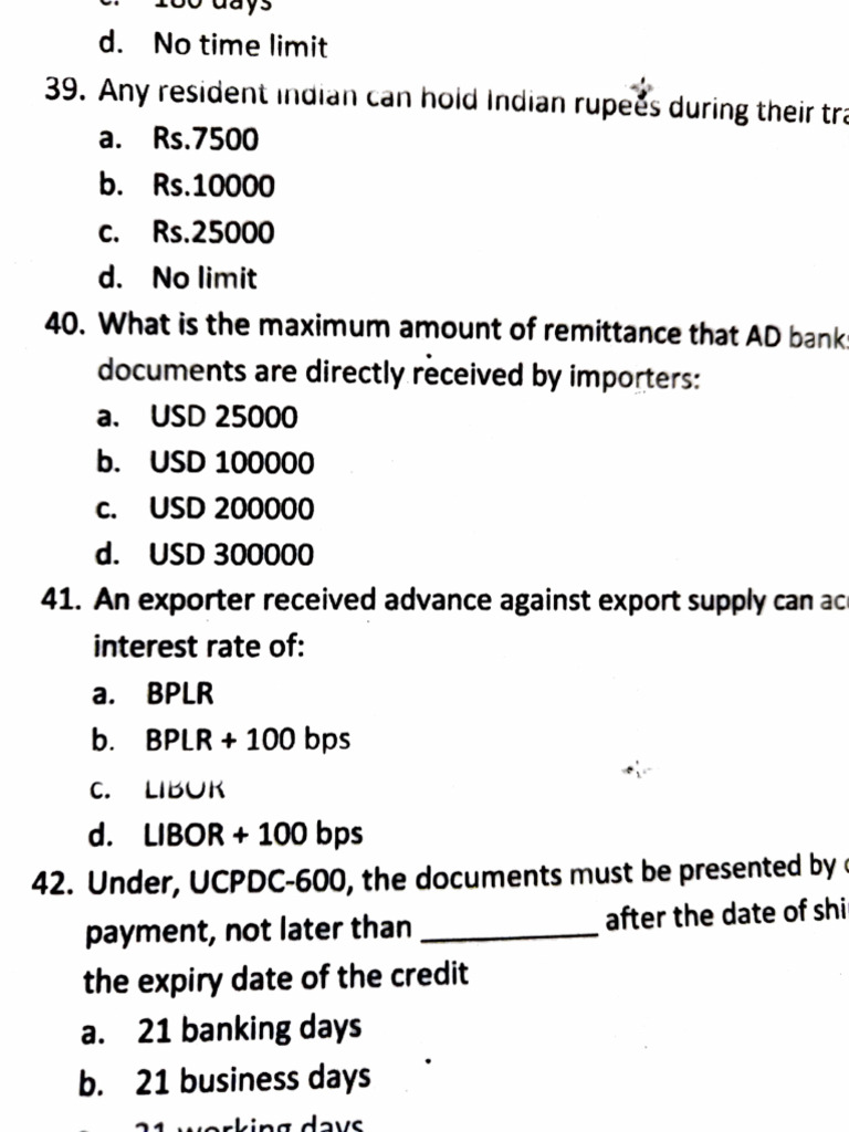 Indian Currency and Remittance Limits | PDF
