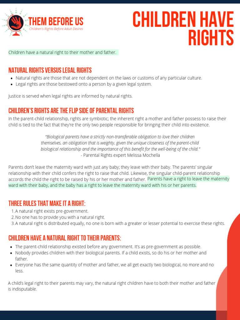 Children Have Rights Handout 1 | PDF | Parent | Mother