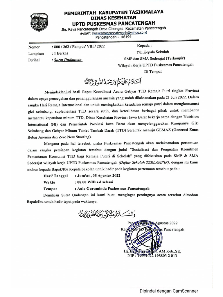 Surat Und. Pert. Persiapan GEMAZ bagi sekolah | PDF