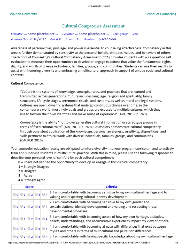 Cultural Competence Assessment | PDF | Gender | Gender Studies