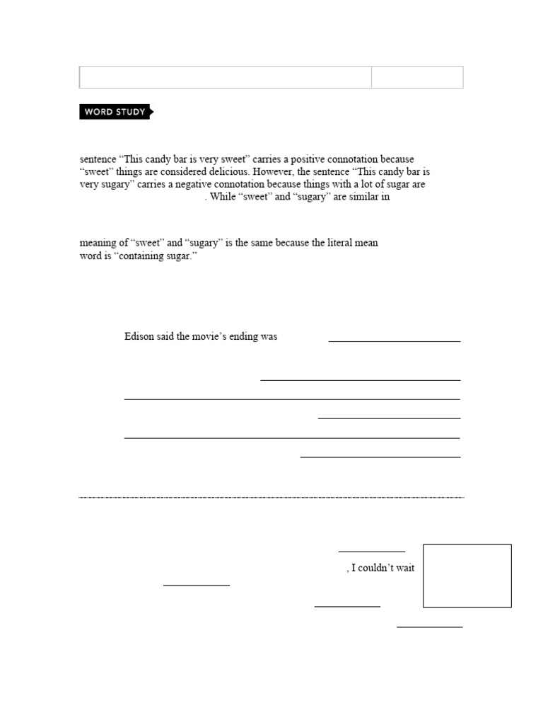 Denotation and Connotation Exercises | PDF | Linguistics ...