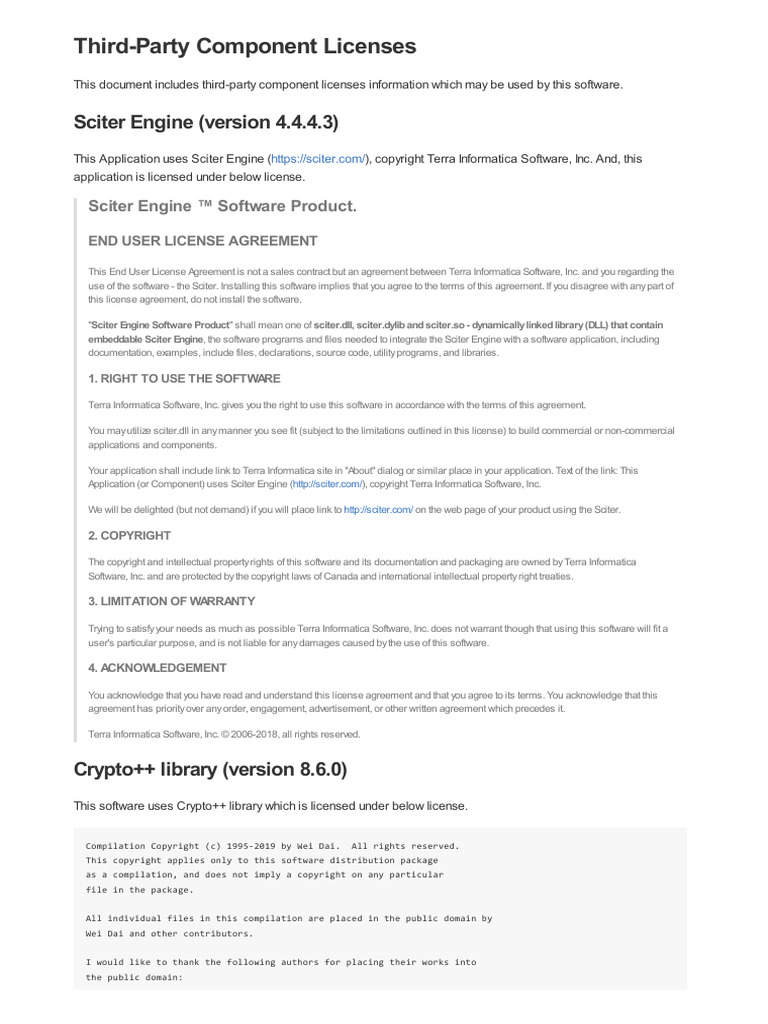 Third-Party Component Licenses | PDF | Library (Computing) | Proprietary Software