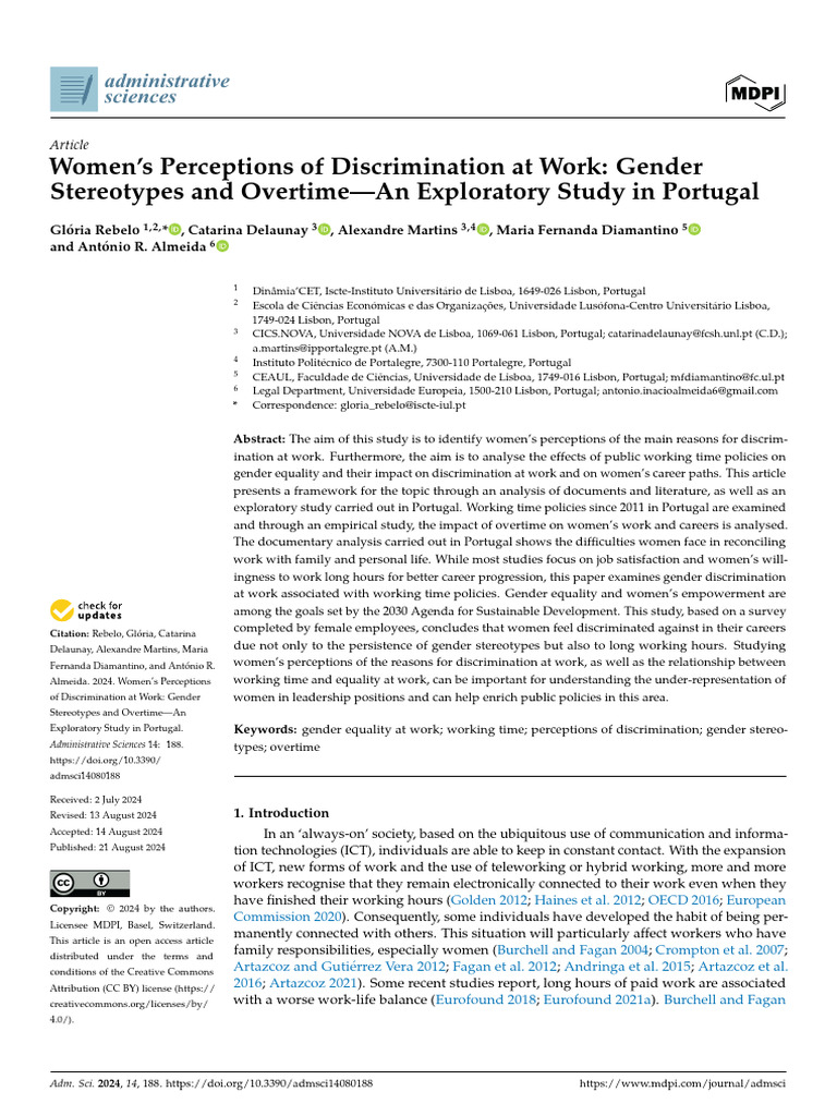 Stereotypes of Women at Work | PDF | Working Time | Employment