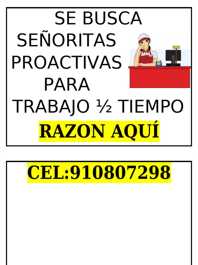 Se Busca Señoritas Proactivas para Trabajo | PDF