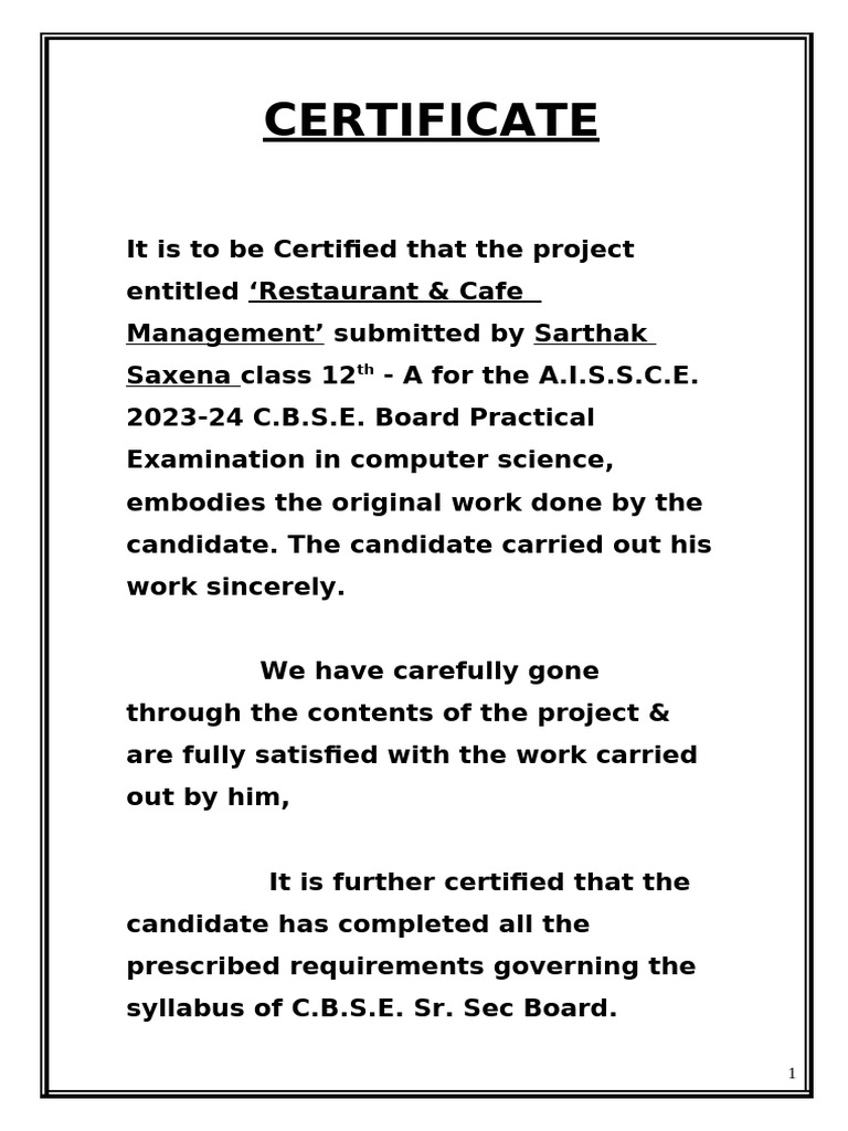 Restaurant & Cafe Management With MySQL | PDF | Python (Programming Language) | My Sql