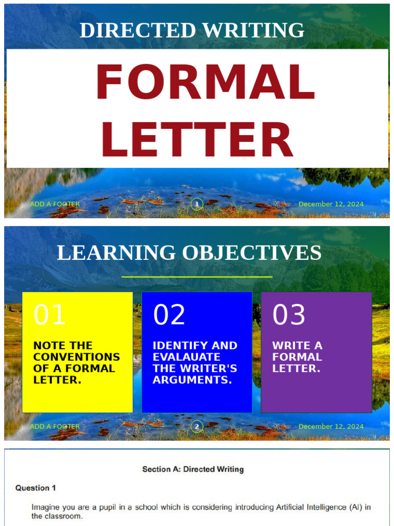 Formal Letter Writing Guide | PDF