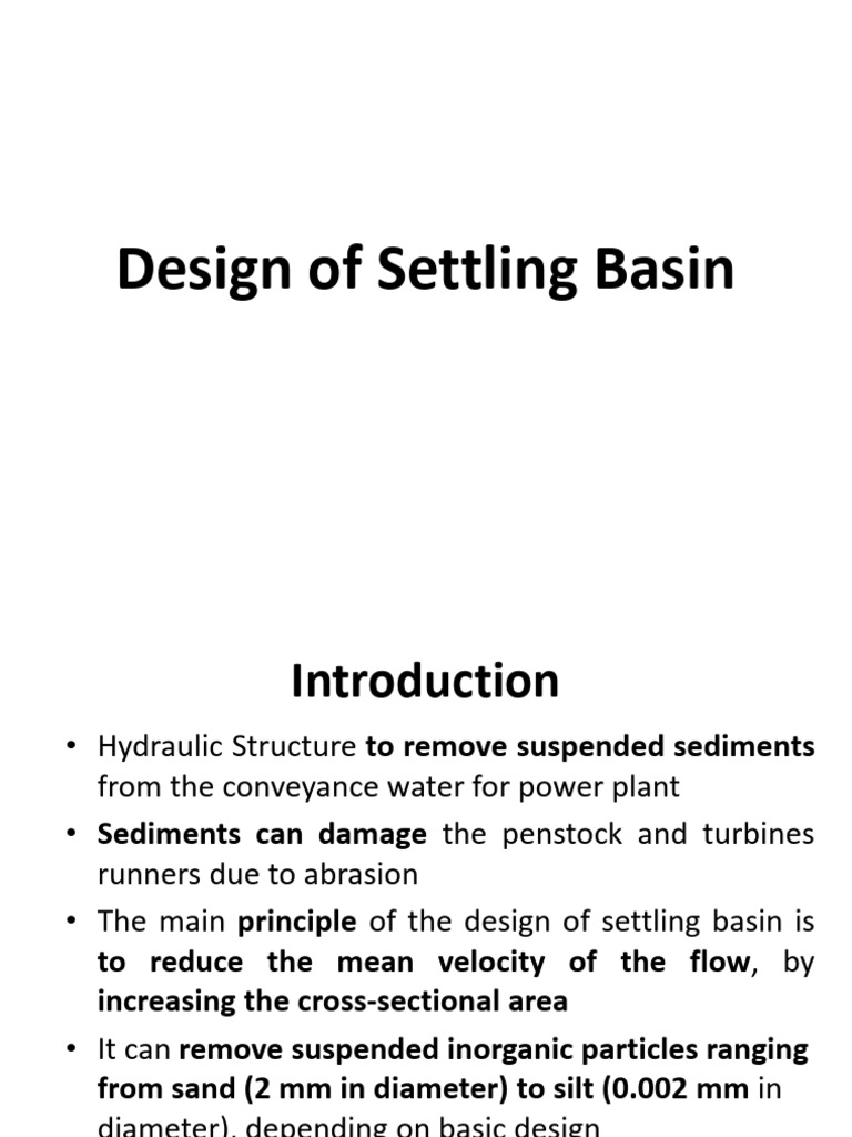 Lecture Slide-Settling Basin | PDF | Sediment | Applied And ...