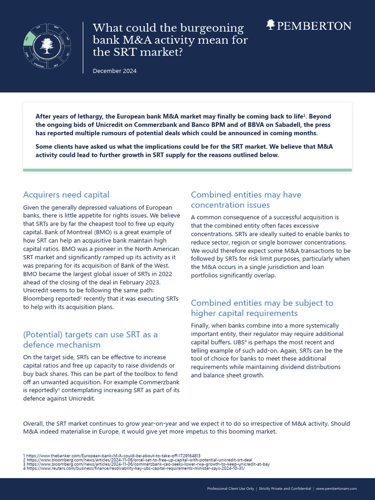 What Could Bank M a Activity Mean for the SRT Market 1733513289 | PDF ...