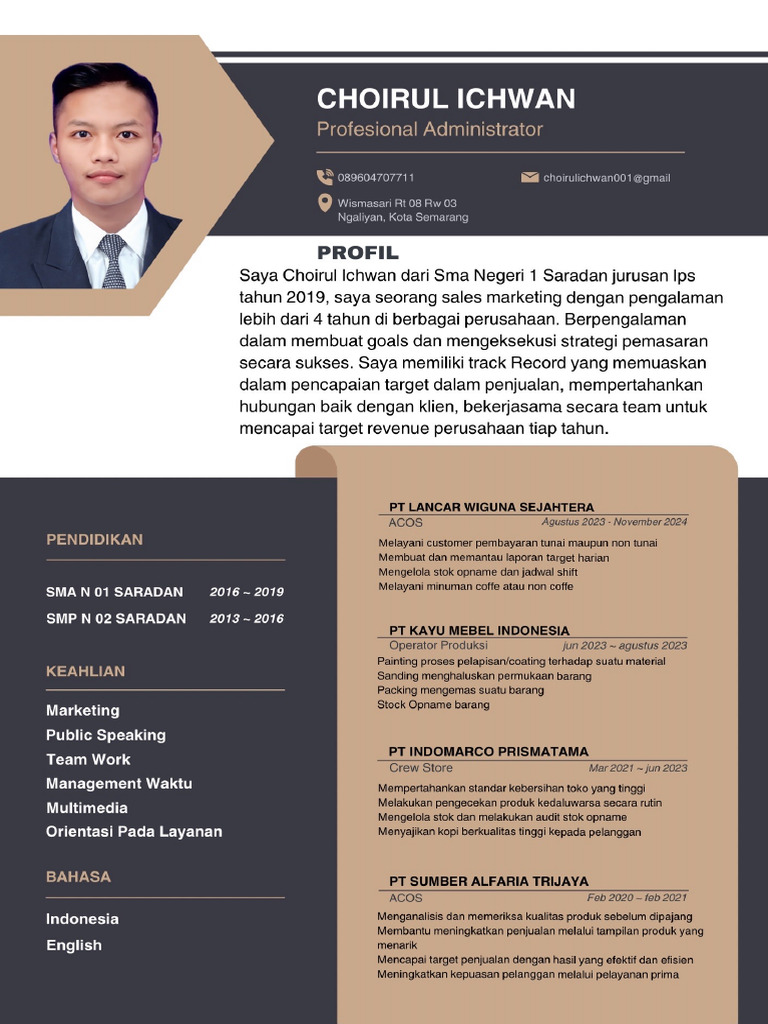 Contoh CV TERBARU | PDF