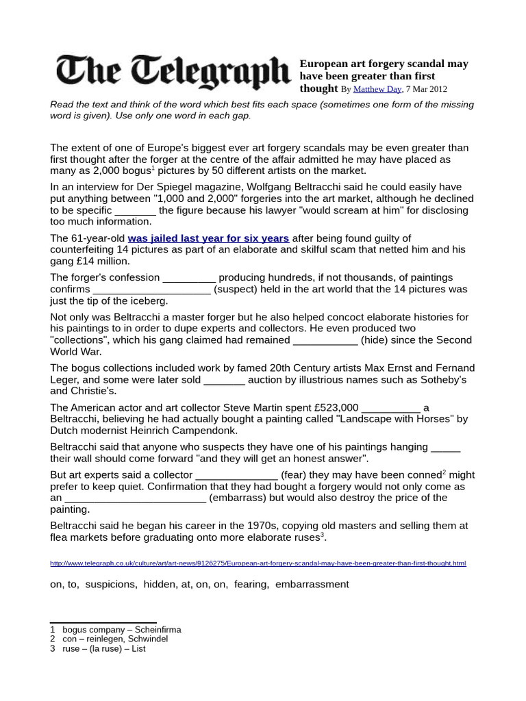 Beltracchi, art forgery scandal | PDF | Forgery