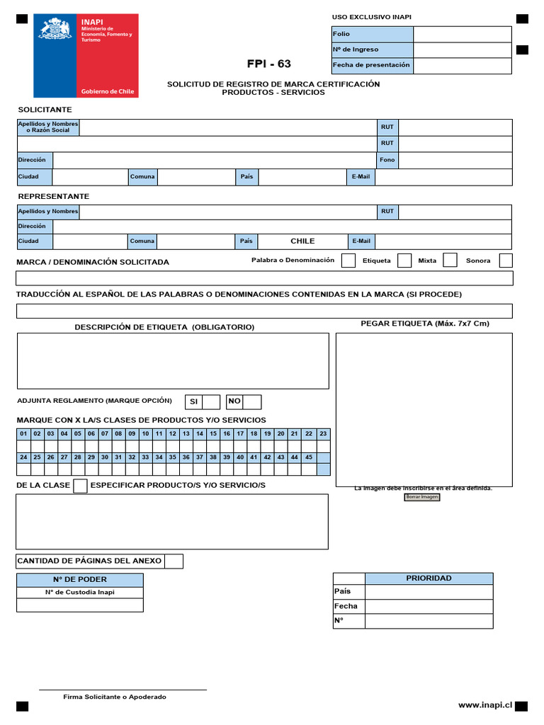 Solicitud Registro de Marca INAPI | PDF