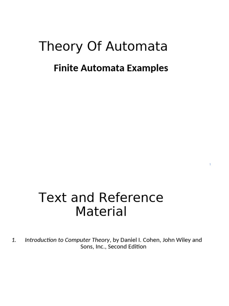 DFA Examples (1) | PDF | Models Of Computation | Mathematical Logic