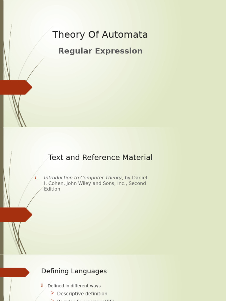 Automata Theory: Regular Expressions Explained | PDF | Automata Theory | Formalism (Deductive)