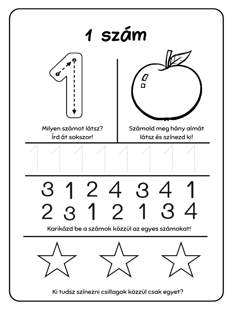1 És 2 Es Szám Feladatlap | PDF