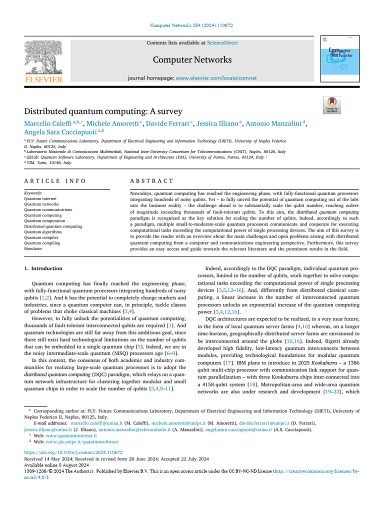 Distributed Quantum Computing a Survey | PDF | Quantum Computing ... Distributed Quantum Computing a Survey | PDF | Quantum Computing ...