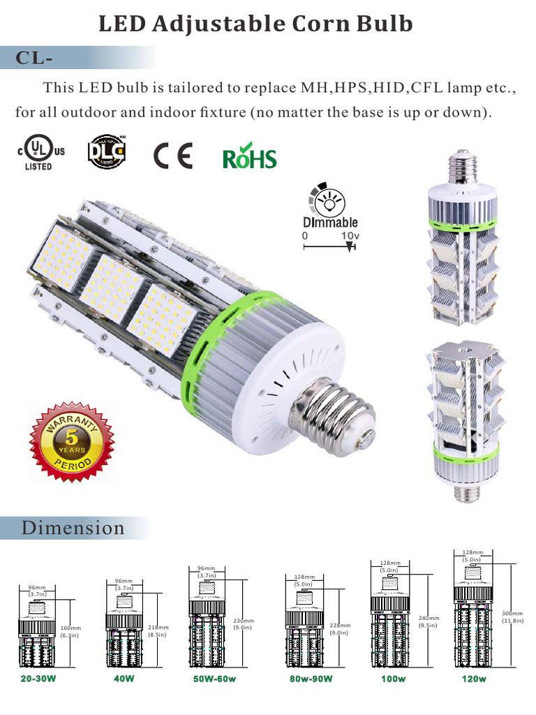 LED Adjustable corn | PDF | Compact Fluorescent Lamp | Electrical ...