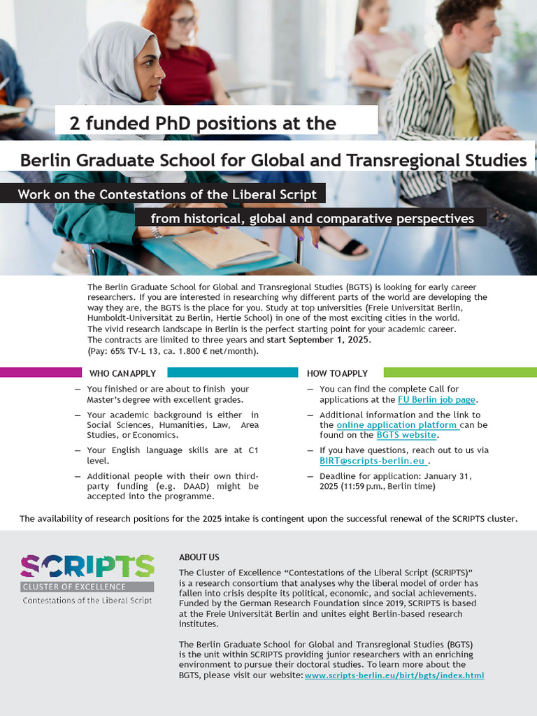 PhD Positions at Berlin Graduate School | PDF | Science