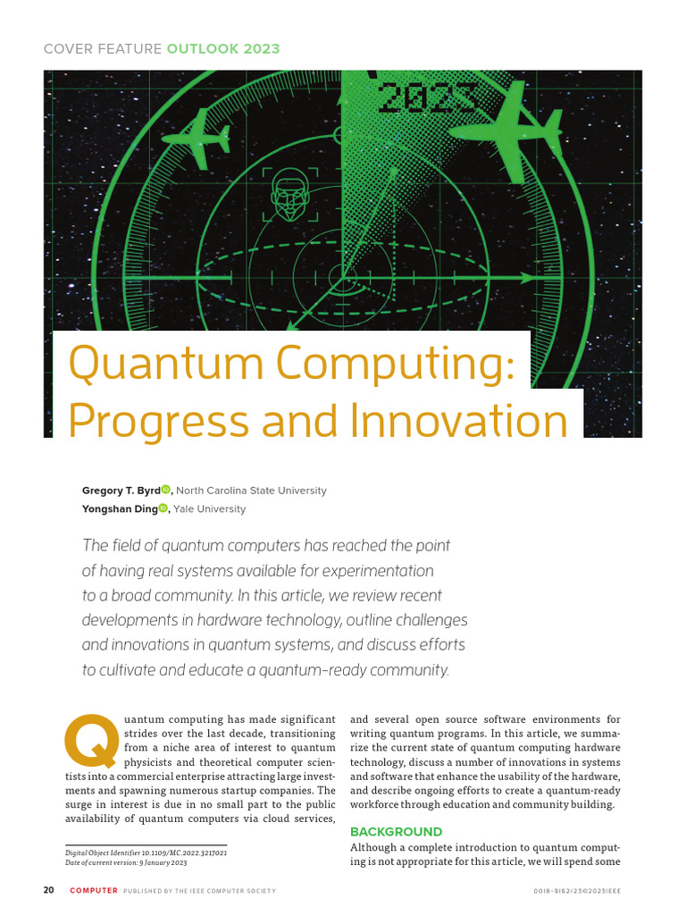 Quantum Computing Progress and Innovation | PDF | Quantum Computing ...