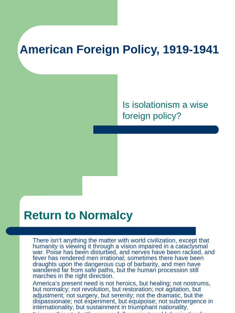 American Foreign Policy 1919-1941 | PDF | Foreign Policy ...