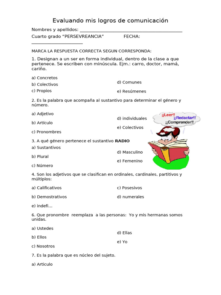 Evaluando Mis Logros de Comunicación 2 | PDF | Adjetivo | Sustantivo