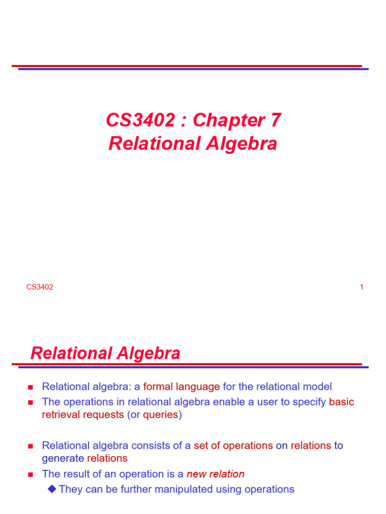 lec07 (1) | PDF | Relational Model | Relational Database