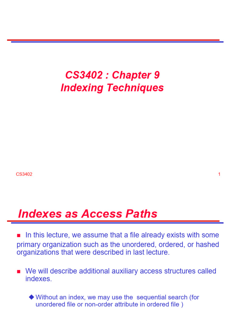 lec09 | PDF | Database Index | Data