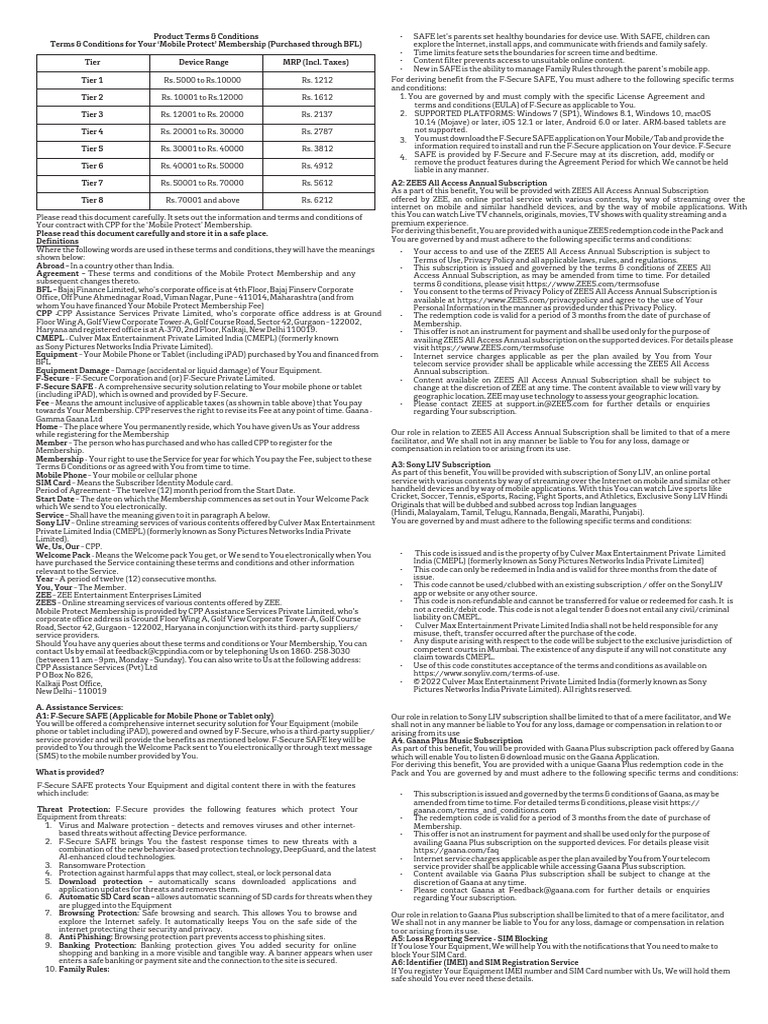 Mobile Screen Insurance Policy Wordingspdf | PDF | Computing