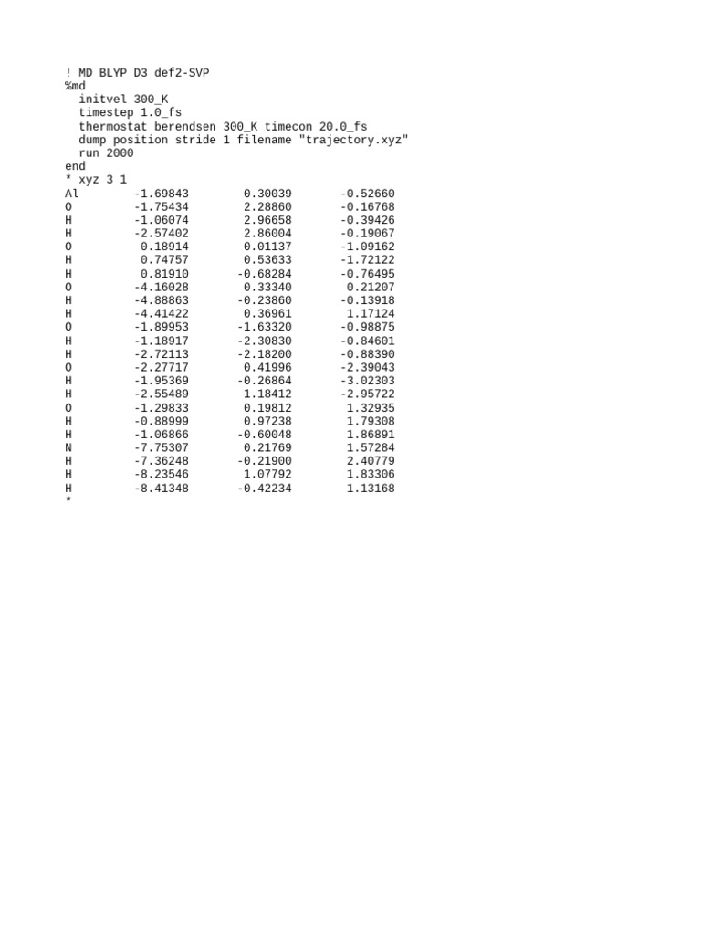 MD - AlOH6.inp 3 | PDF