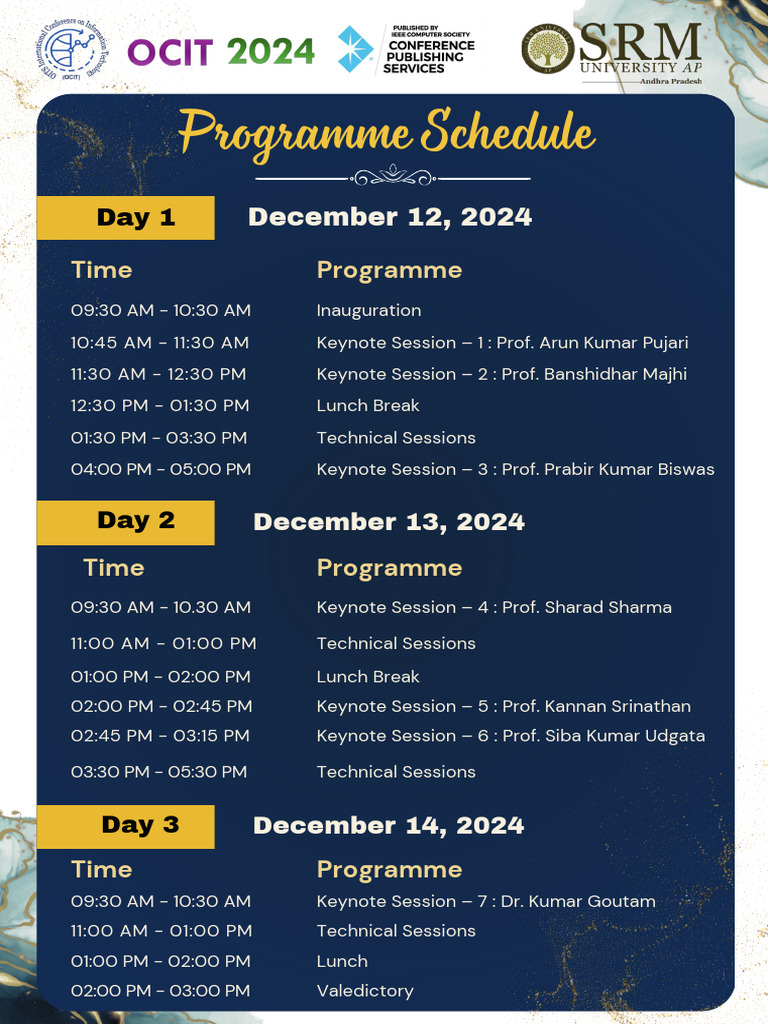 OCIT-invitations (Program Schedule) | PDF