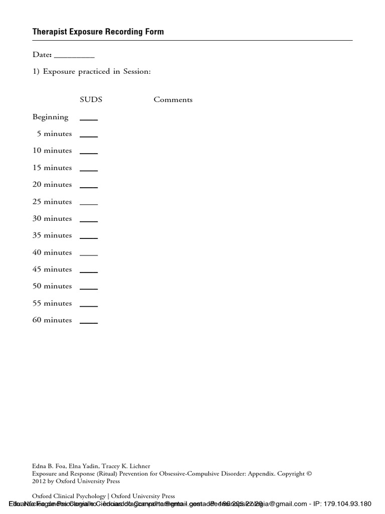 Therapist Exposure Record Form | PDF