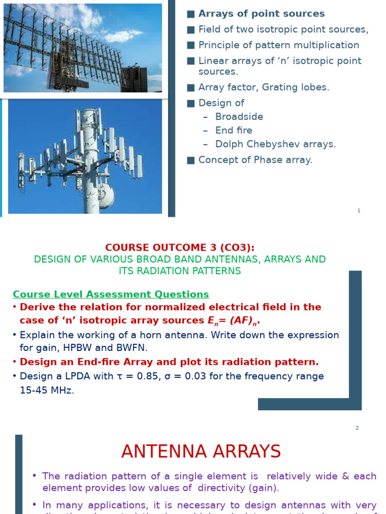 ECT 401 Lecture 8 | PDF | Antenna (Radio) | Electrical Engineering