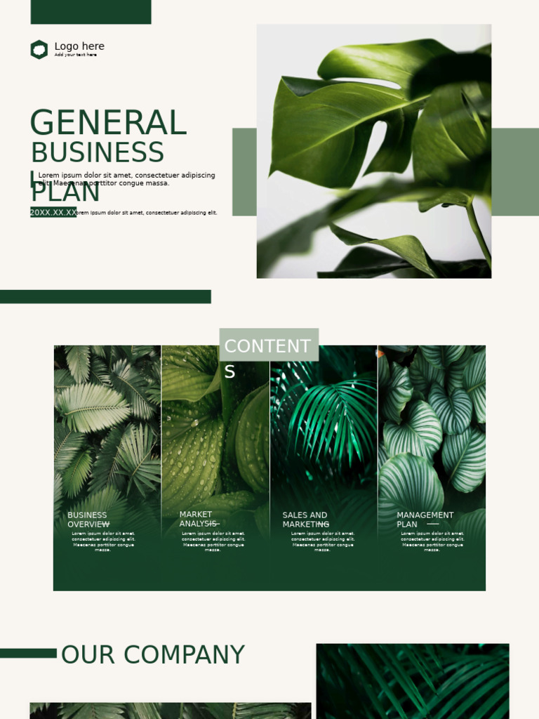 Green General Business Plan | PDF | Typography | Text